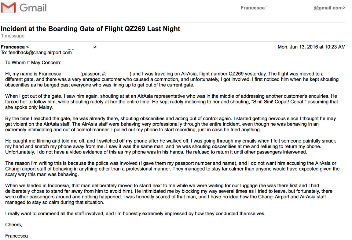 Changi Airport passenger asks: Is it okay to film someone being rude to ...