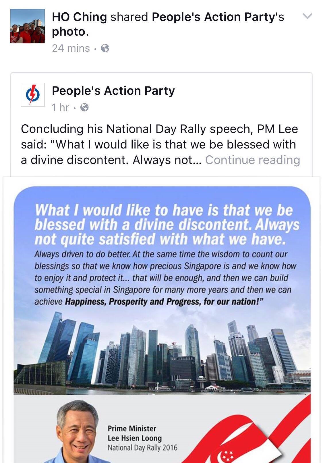 Ho Ching went online shortly after midnight, promptly proceeded to ...