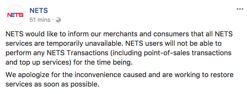 Nets services temporarily unavailable in S'pore - Mothership.SG - News ...