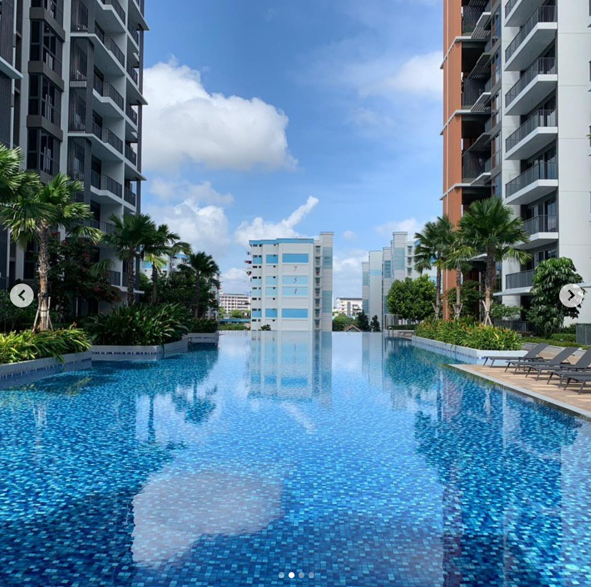 There are infinity pools in Yishun with HDB estate & MRT train tracks ...