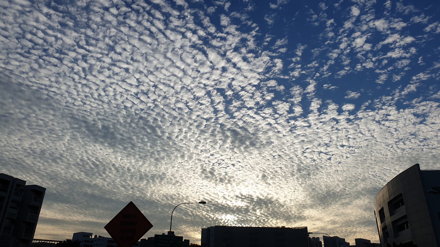 Pretty clouds looking like popcorn or fish scales blanket early morning ...