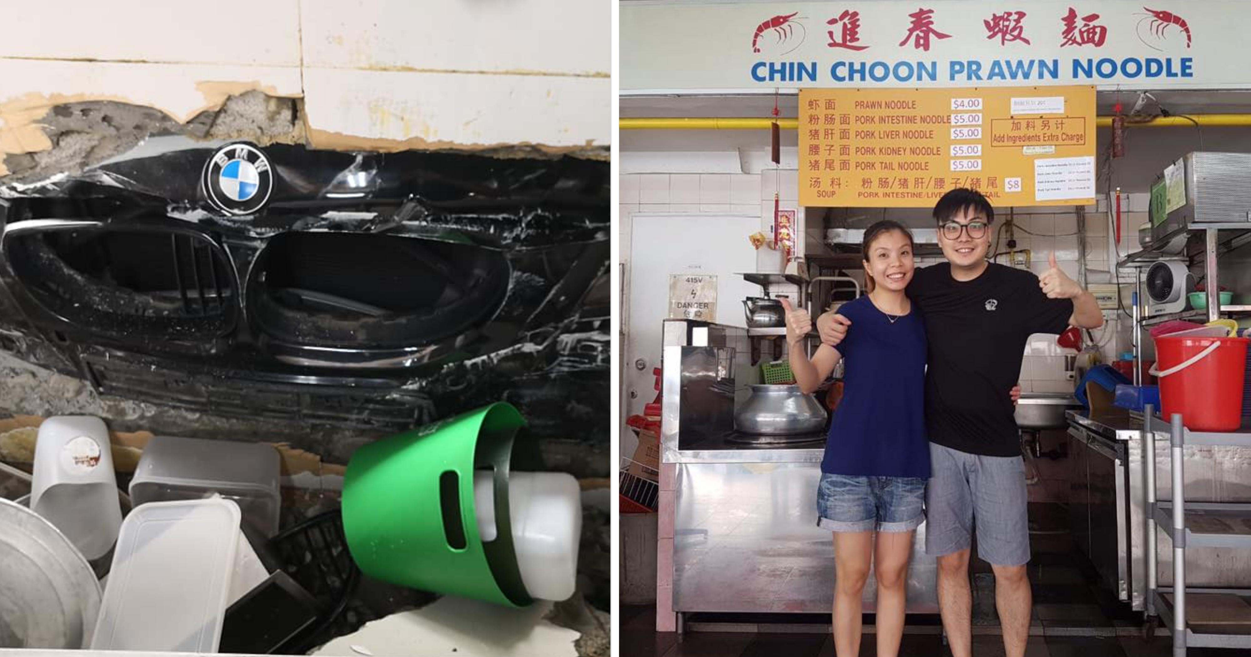 Noodle stall that BMW crashed into reopening on Apr. 5, stall owners ...