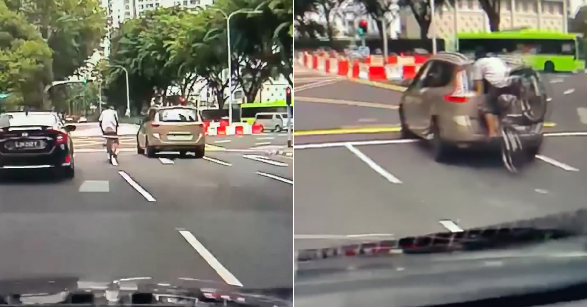 Cyclist face plants into back of car at Newton Circus roundabout ...