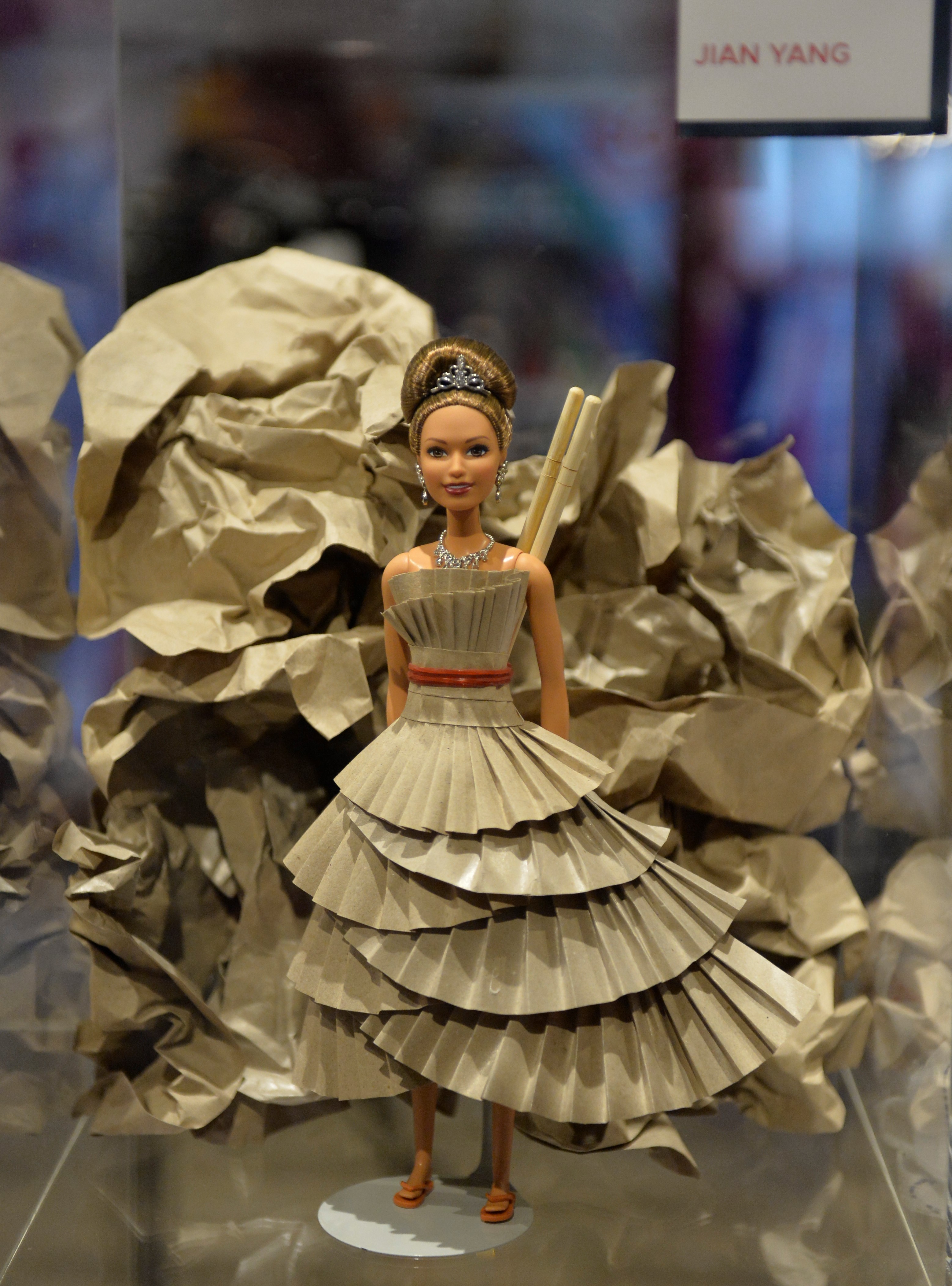 S'porean designers dress Barbie dolls in brown 'dabao' paper, chicken ...