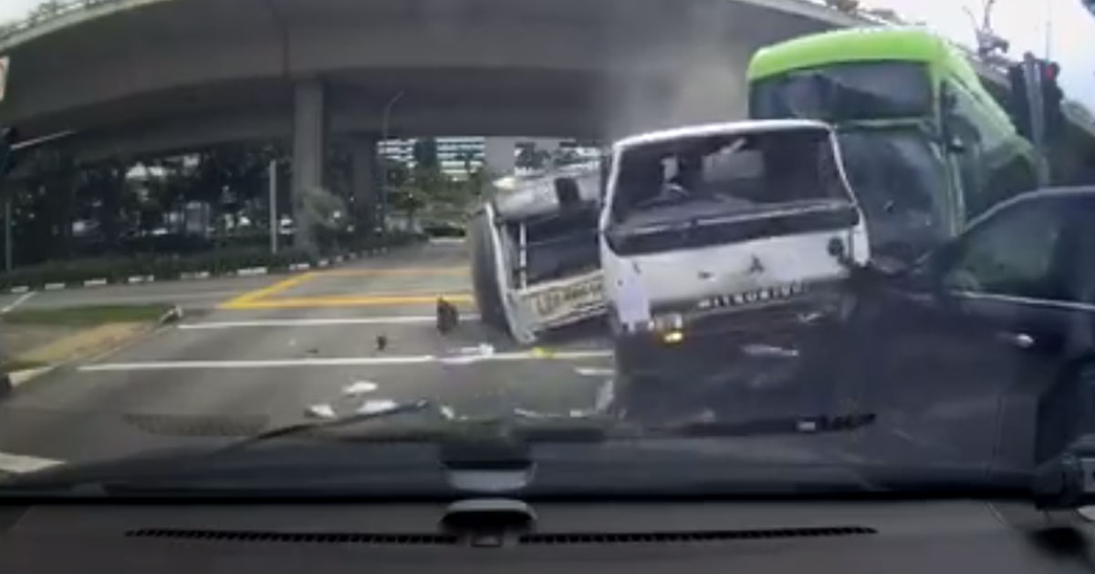 Lorry driver, 23, arrested after bus hit lorry that allegedly beat red ...