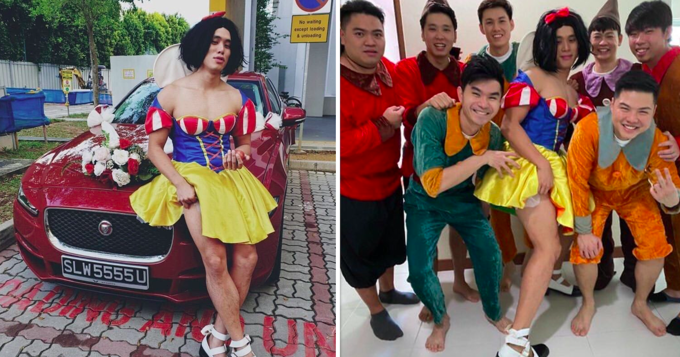 S'porean groom sportingly dresses as Snow White for gatecrashing upon ...