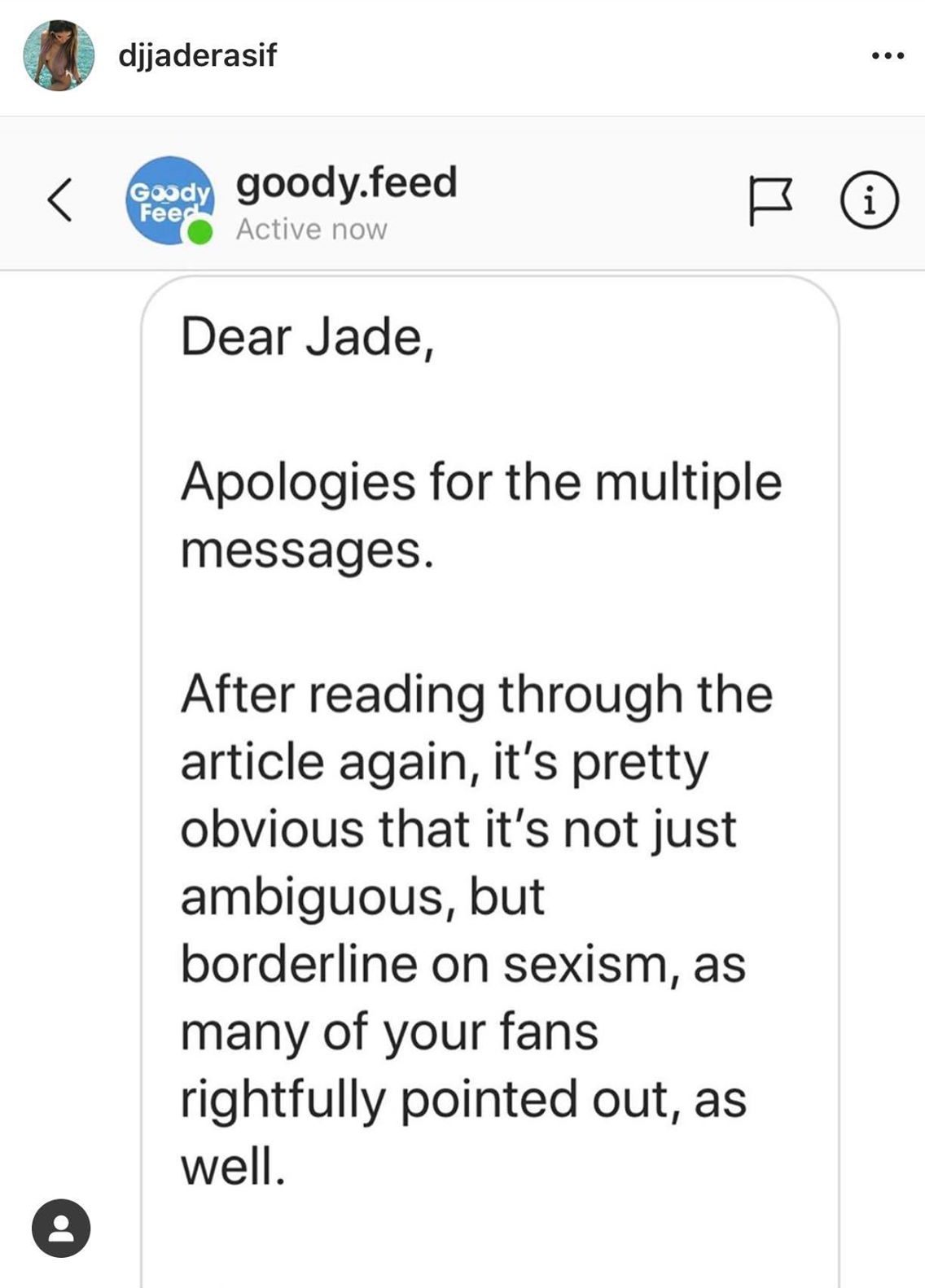 Goody Feed apologises to Jade Rasif for 'sexist' article, says it ...