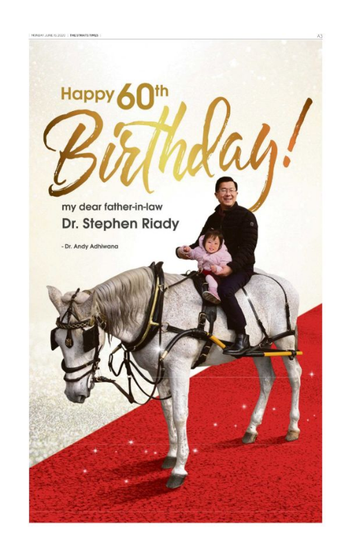 Tycoon & NUS donor Stephen Riady gets full-page birthday ad on Straits ...