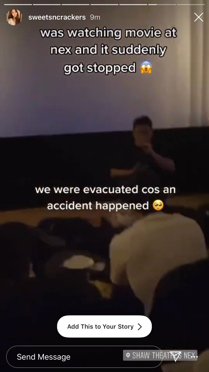 Ceiling ventilation system at Shaw Theatres Nex crashes onto seats ...