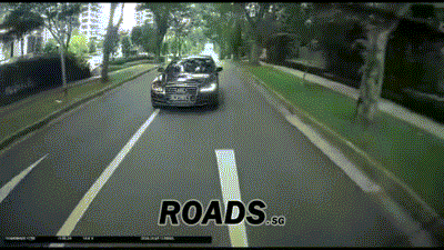 Audi overtakes by driving against traffic along Leedon Heights after ...