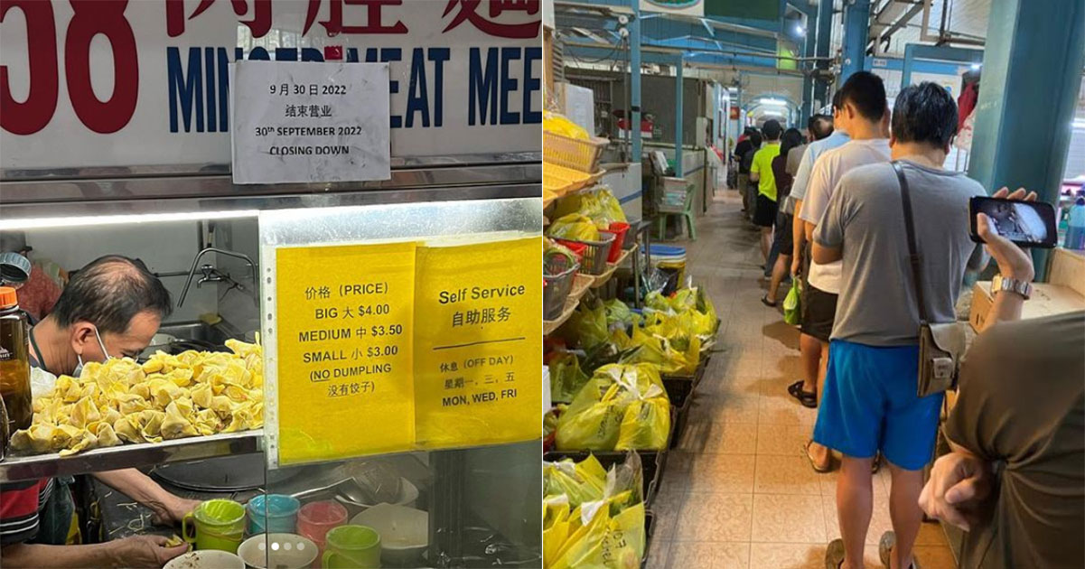 4-hour queue for 58 Minced Meat Mee as stall in Bedok South closing Sep. 30, 2022 | HardwareZone ...