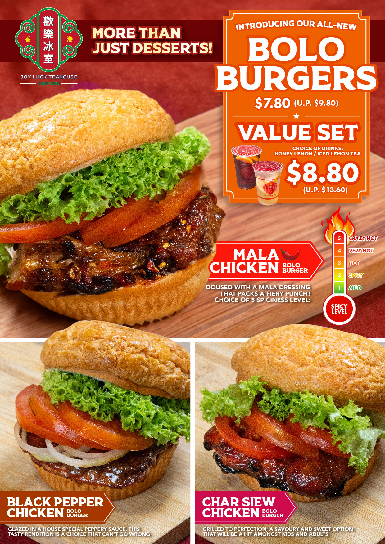 Joy Luck Teahouse S'pore giving free very spicy mala chicken burger to ...