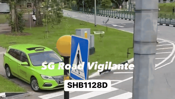 Strides Premier taxi travels along footpath at Sengkang West Road, taxi ...