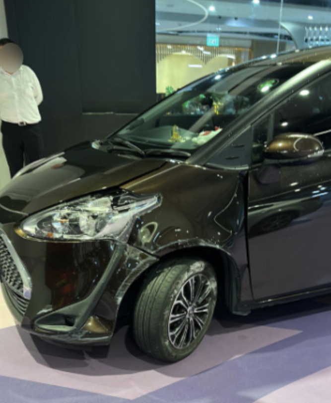 Multiple cars crash into Funan basement car park wall while going ...