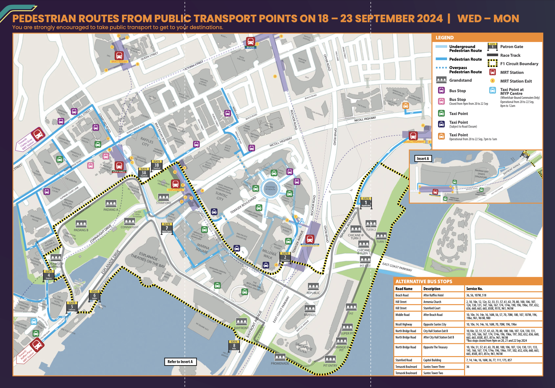 Roads around Marina Centre & Padang closed from Sep. 18-24 for F1 night ...