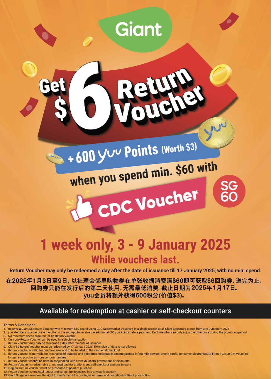 Cold Storage & Giant to offer S$6 return voucher with minimum S$60 ...