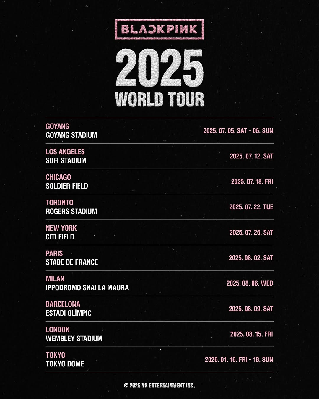 Blackpink announces cities for 2025 world tour, S'pore not included ...