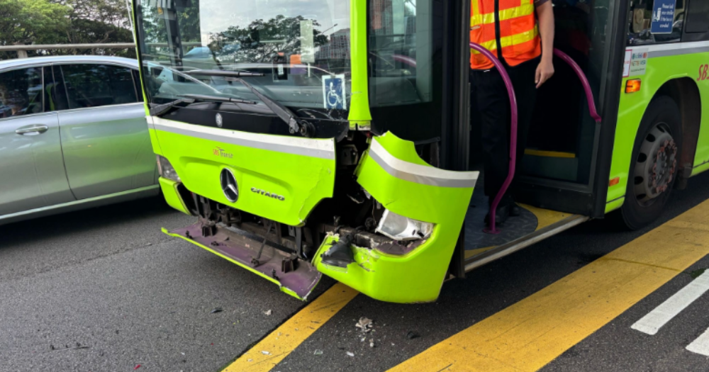 SBS Transit bus jams brakes to avoid merging car, woman, 29, gets ...