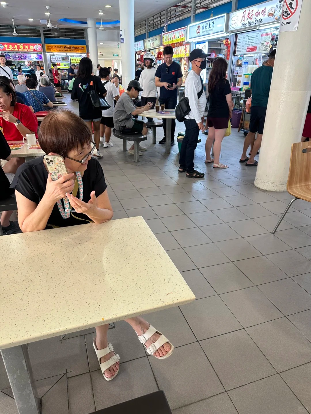 JJ Lin spotted at Tiong Bahru Market on Mar. 2, while in the middle of final lap of his world ...