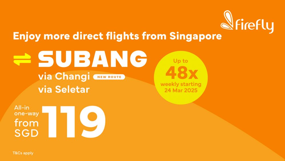 Direct Firefly flights available from Changi Airport to Subang Airport ...