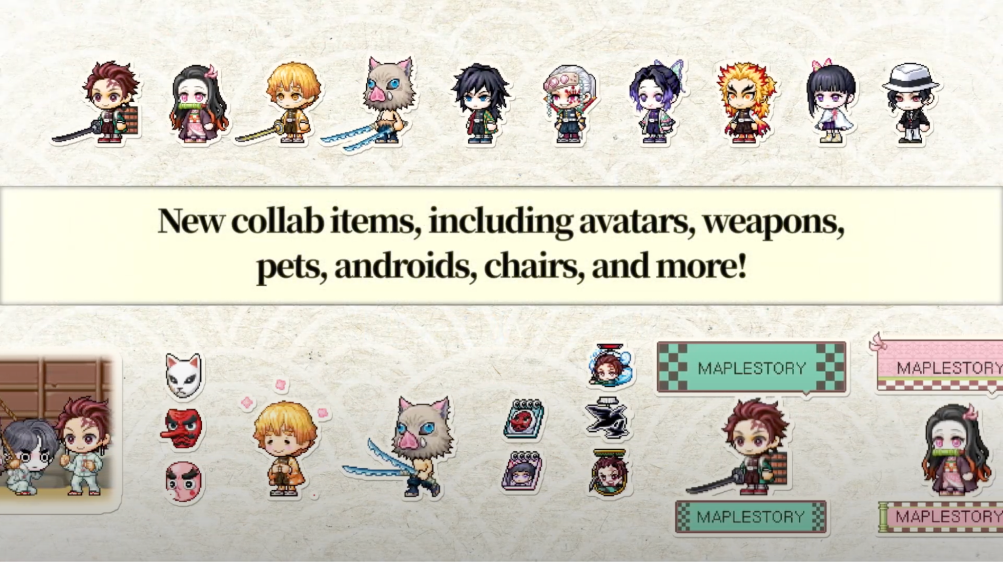 Live as Tanjiro, Zenitsu & Inosuke’s characters in MapleStorySEA ...