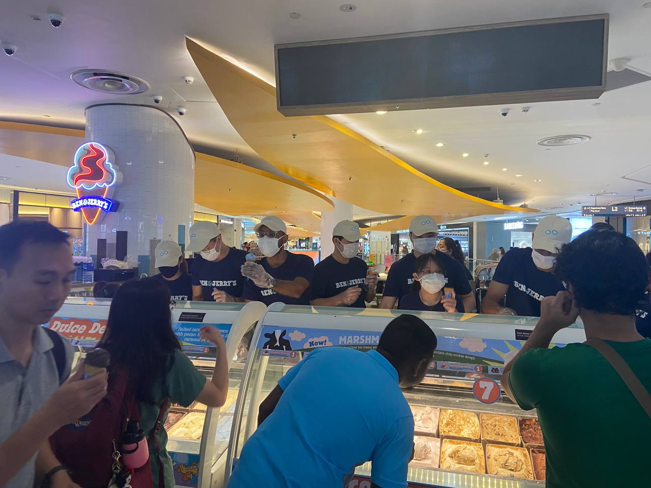 Long queue in VivoCity for Ben & Jerry’s Free Cone Day on Apr. 8 - Mothership.SG - News from ...