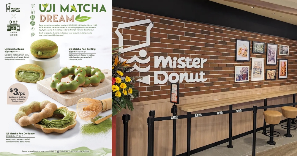 Mister Donut S'pore brings back Uji matcha donuts at S$3 per piece ...
