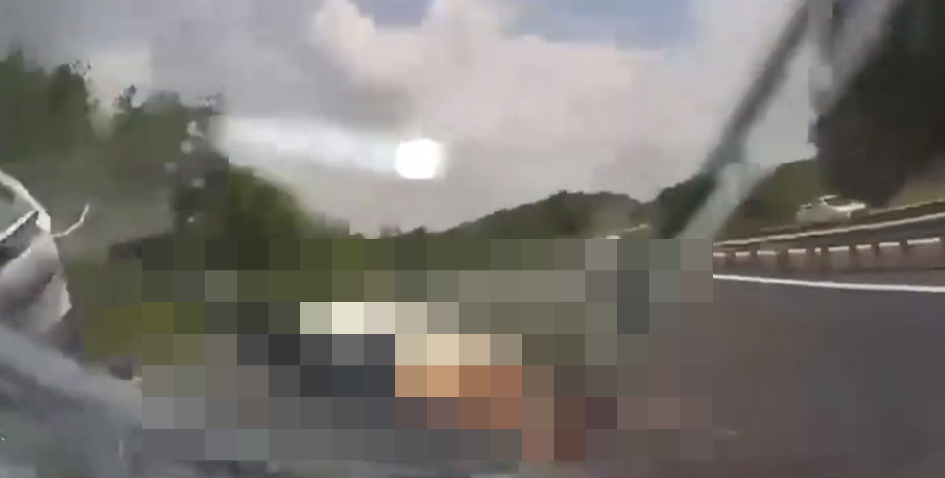 M'sia high-speed crash: Man gets flung out of car without shirt on, hit ...