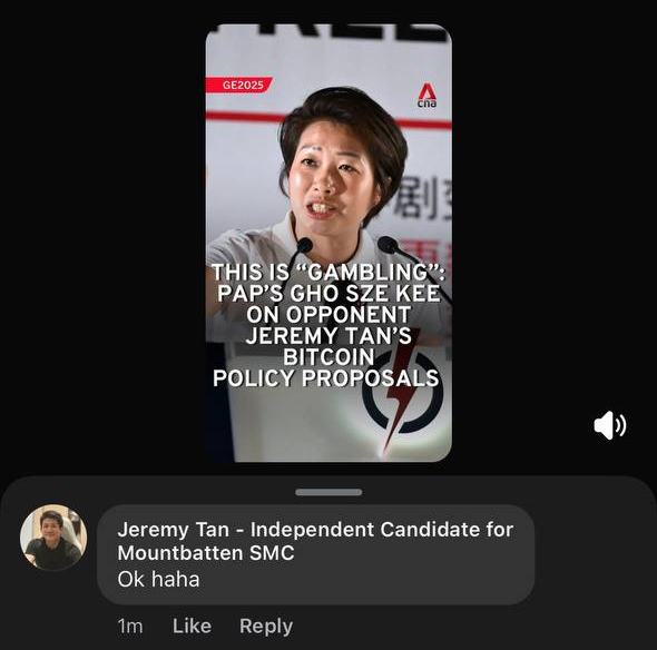 Mountbatten SMC PAP candidate Gho Sze Kee says bitcoin is 'gambling ...