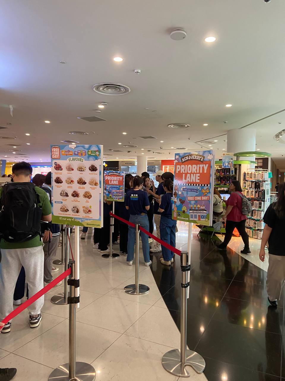 Long queue in VivoCity for Ben & Jerry’s Free Cone Day on Apr. 8 ...