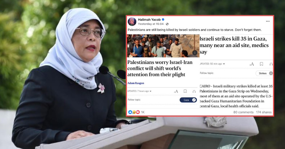 Halimah Yacob asks public not to forget ongoing Gaza crisis amid Israel ...