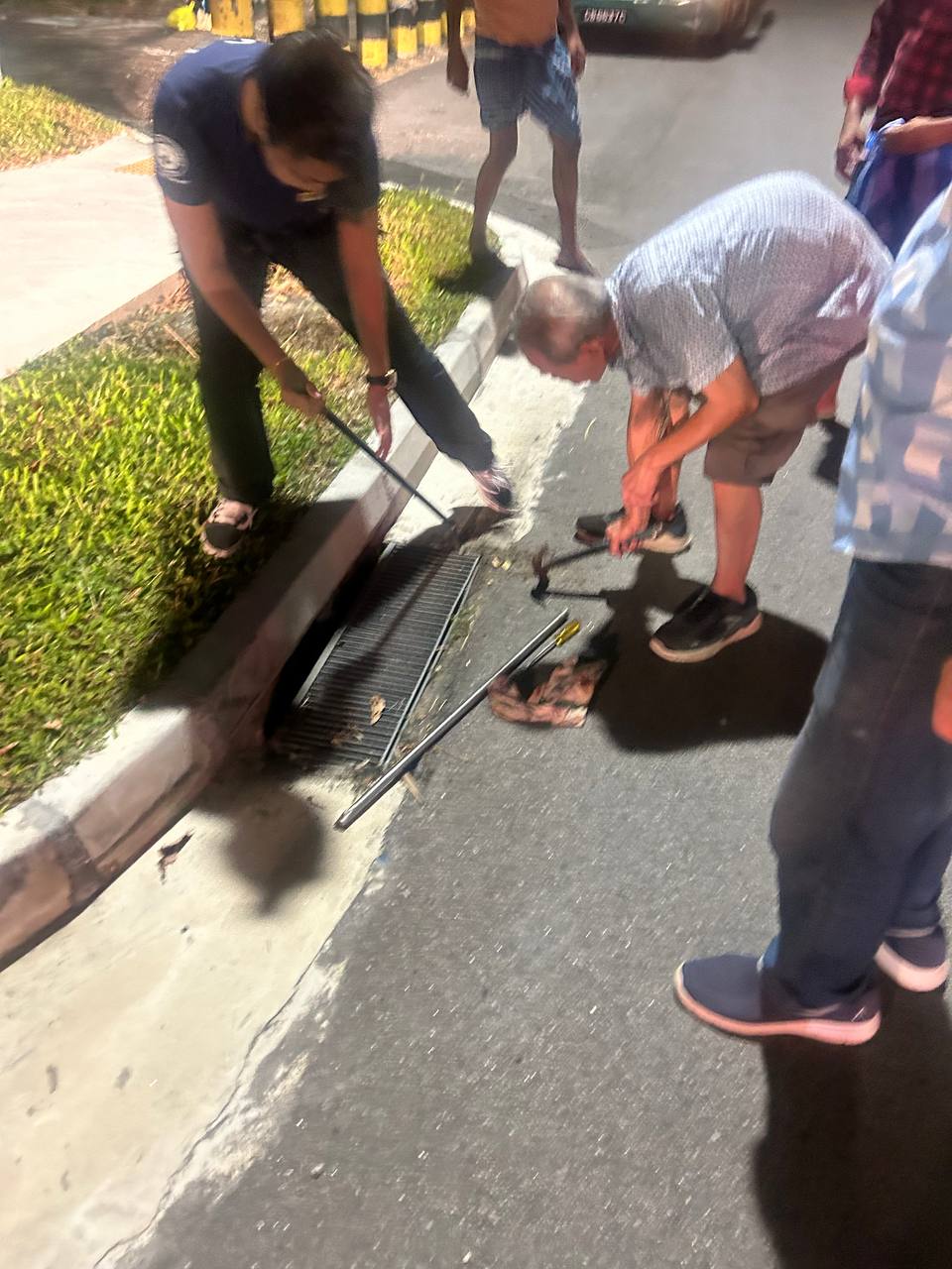 Cat feeder Uncle Ong & 7 others spend 2 hours rescuing cat that got run ...