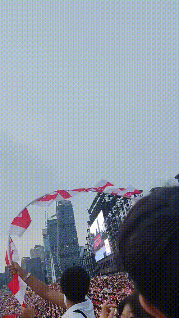 NDP rehearsal audiences stack flags to see whose is higher causing view ...