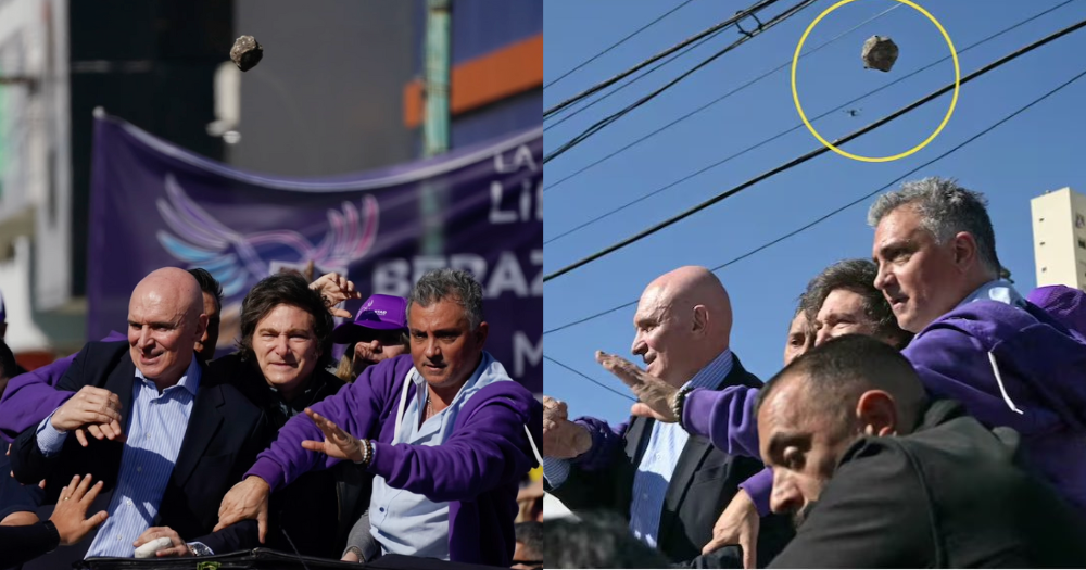 Argentina president Javier Milei's car hit with rocks hurled by ...