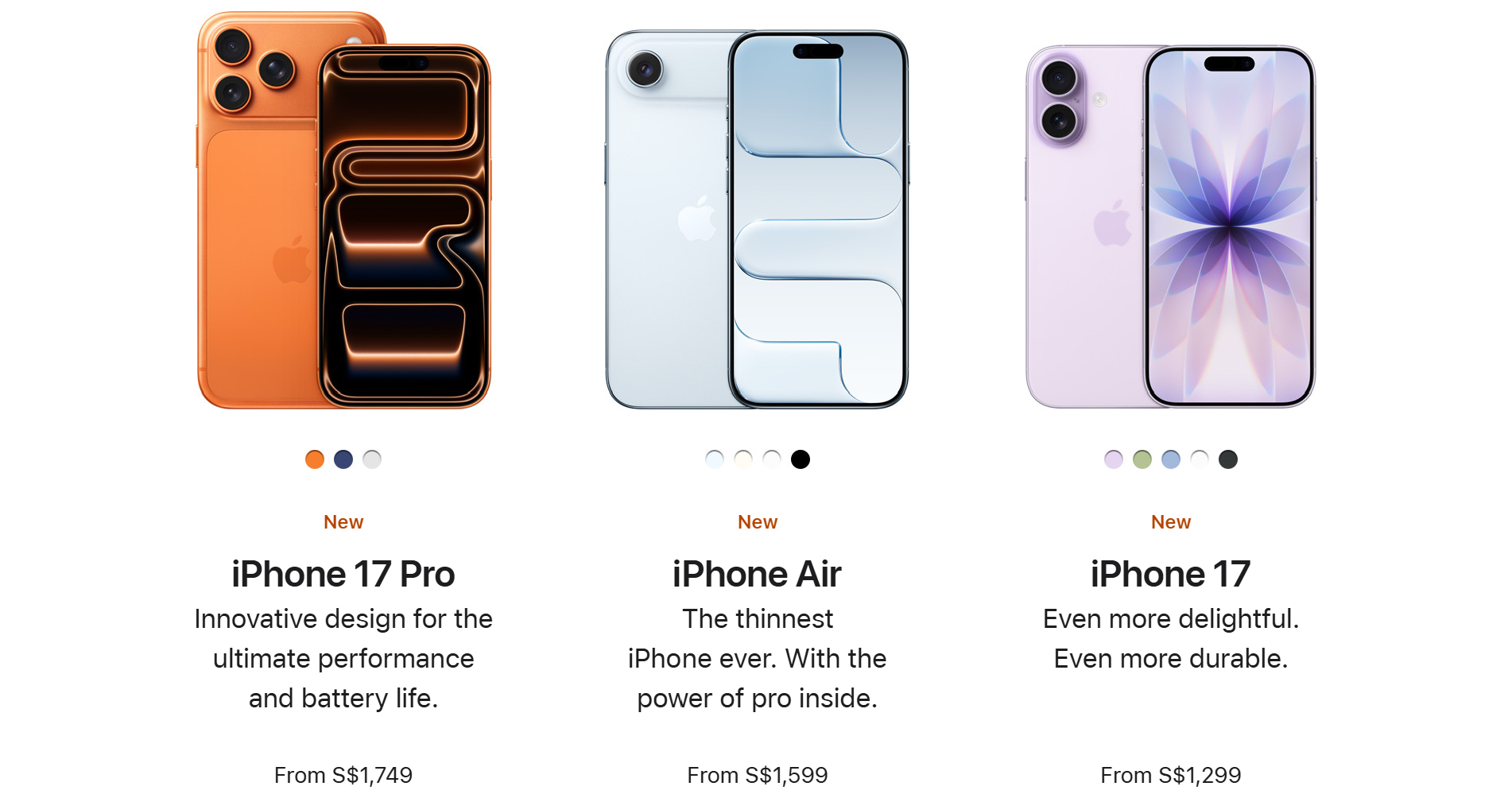 Most expensive iPhone 17 Pro Max 2TB with AppleCare+ costs S$3,418 in S ...