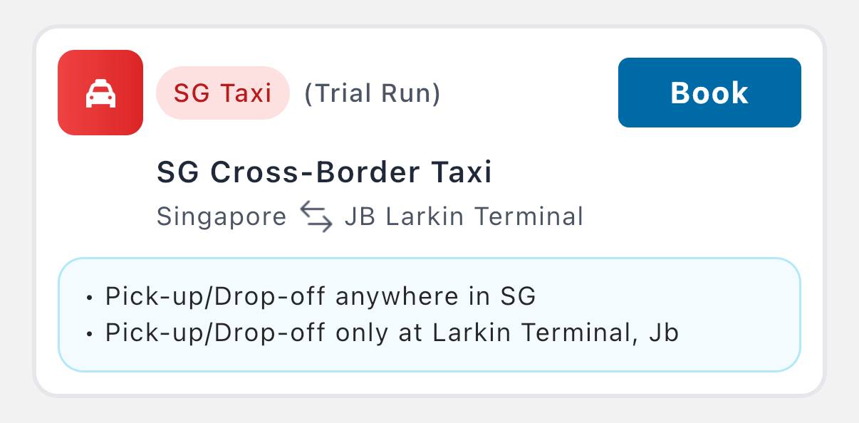 M'sian app Kummute offering CB Taxi service from JB to S'pore, LTA says ...
