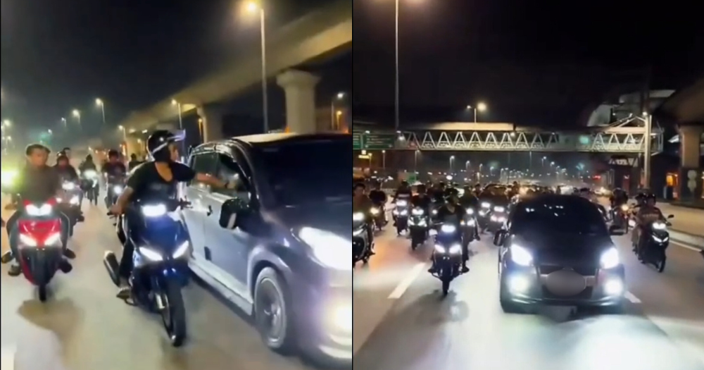 20 motorcyclists chase, surround & attack car in M'sia, 9 bikers aged ...