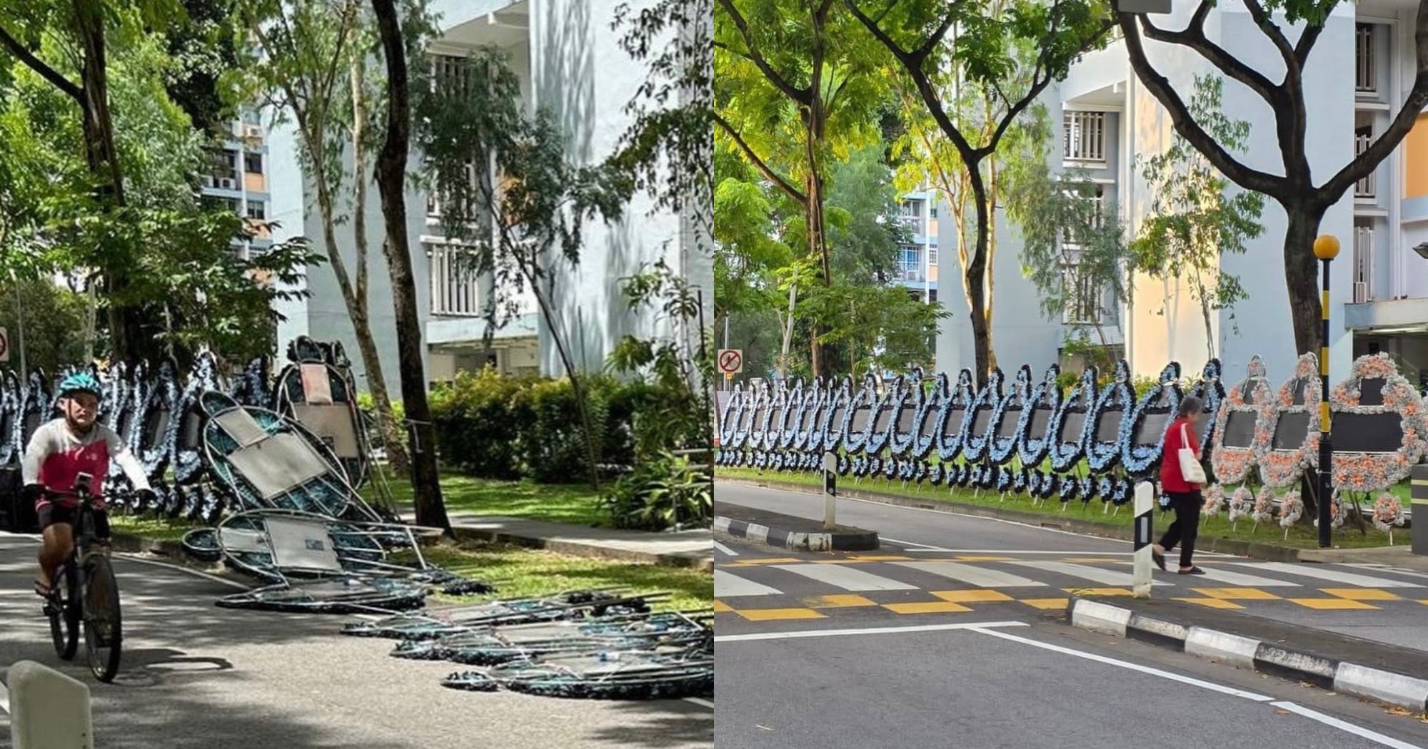 70 LED wreaths line road near Pek Kio CC, all switched on late into ...
