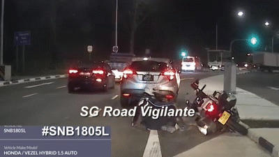Car & Aetos auxiliary police motorcycle collide in Woodlands ...