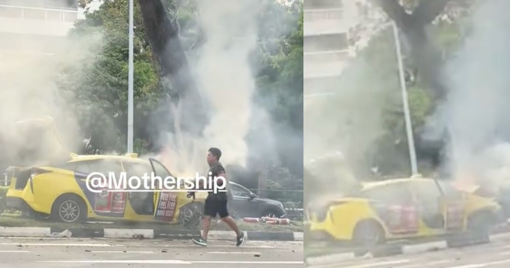 2 taken to hospital after accident involving taxi & car at Yio Chu Kang ...