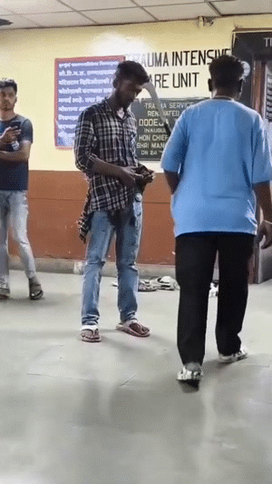 Man in India with machete stuck in head walks into hospital ICU while ...