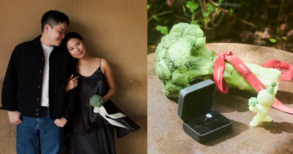 Woman in S'pore uses broccoli bouquet for pre-wedding shoot instead of ...